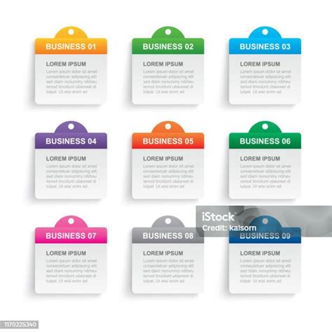 9 개의 데이터 템플릿이있는 인포 그래픽 사각형 종이 인덱스 벡터 일러스트 추상 배경입니다 워크플로 레이아웃 비즈니스 단계 배너 웹 디자인에 사용할 수 있습니다 0명에 대한