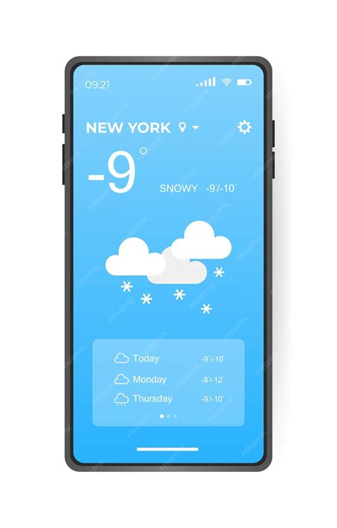 Premium Vector Mobile Weather App Interface Design Gui Elements For Weather Forecast Mobile