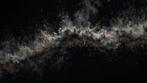 Overlay Moving Magic On A Black Background Gray Glitter Smoke Particles