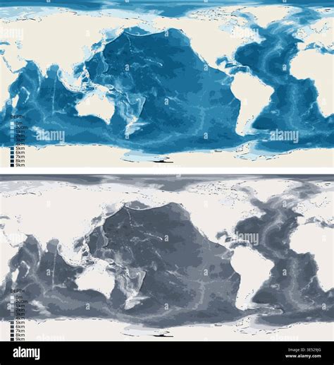 Pacific Ocean Topography Floor Stock Vector Images Alamy