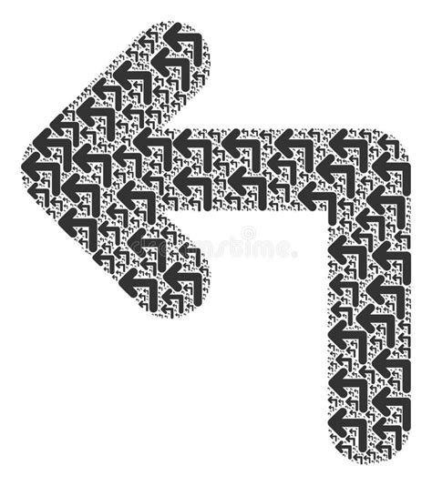 Turn Left Recursion Mosaic Of Itself Items Stock Vector Illustration