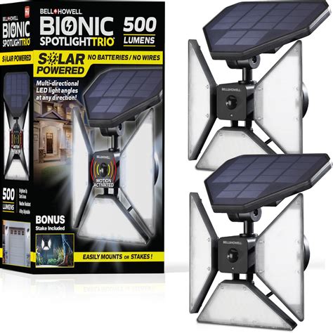 Bell Howell Bionic Floodlight With Motion Sensing Solar Outdoor