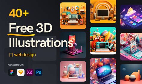 40 Free 3d Webdesign Devices Illustrations