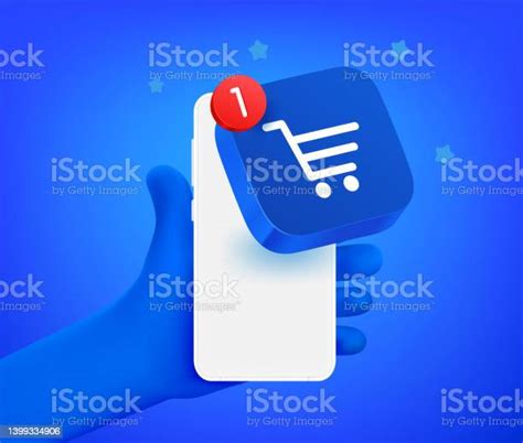 쇼핑 앱이있는 스마트 폰이있는 만화 손3d 벡터 일러스트 레이 션 쇼핑 카트에 대한 스톡 벡터 아트 및 기타 이미지 쇼핑 카트 유머 테크놀로지 Istock