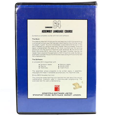64 Assembly Language Course C64 Cassette Wts Retro Køb Spillet Her