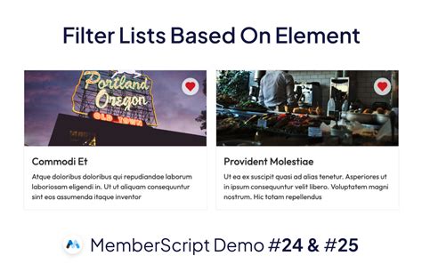 Filter Lists Based On Element Memberscript Demo 24 And 25 Webflow