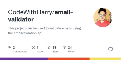 Github Codewithharryemail Validator This Project Can Be Used To Validate Emails Using The