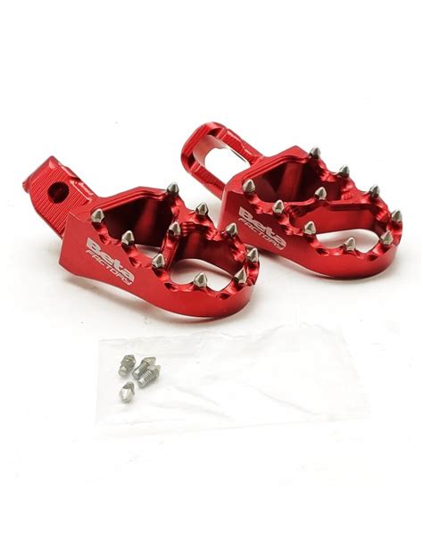 Pair Of Oversized Aluminum Footpegs Red Original For Beta Rr