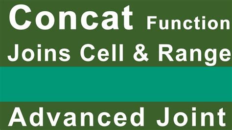 How To Concatenate Function Excel Concat Formula Youtube