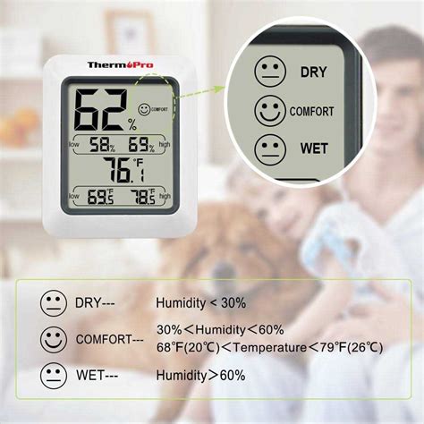 Thermopro Tp50 Digital Hygrometer Indoor Thermometer Room Thermometer And Humidity Gauge With