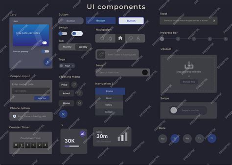 Premium Vector Dark Design User Interface Ui Components