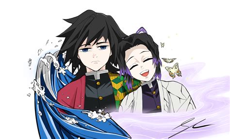 My First Ever Digital Art Giyu And Shinobu Rkimetsunoyaiba
