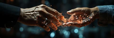 Premium Photo Humanrobot Touch Ai Machine Learning Big Data