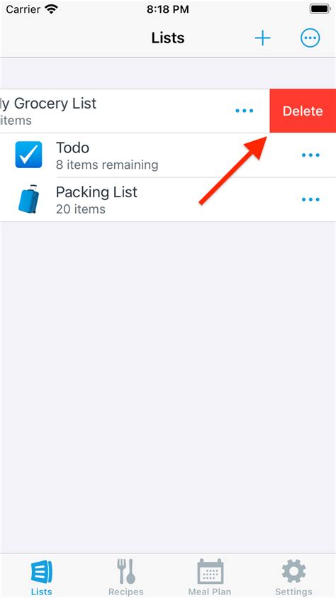 How Do I Delete A List AnyList Help