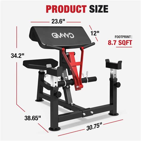 Gmwd Bicep Curl Machine Preacher Curl Bench Arm Workout Machine