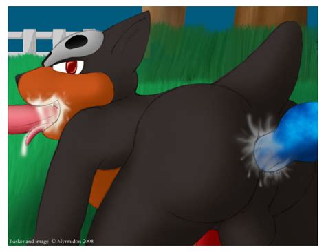 Rule 34 Buggery Color Cute Fang Fellatio Furry Houndour Interspecies Male Male Only Multiple