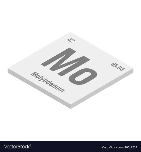 Molybdenum Mo Periodic Table Element Royalty Free Vector