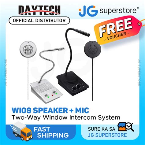 DAYTECH WI Two Way Window Intercom System Glass Barrier PA Speaker And Microphone With