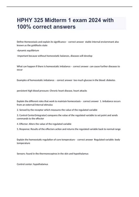 Hphy 325 Midterm 1 Exam 2024 With 100 Correct Answers Hphy 325 Stuvia Us