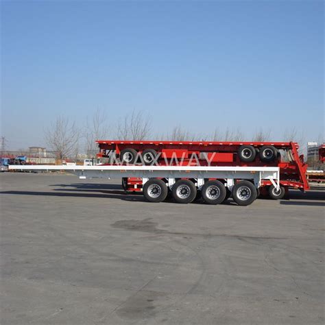 3 4 Axles 20ft 40ft 45ft Container Transport Chassis Truck Flat Bed Deck Pan Flatbed Semi