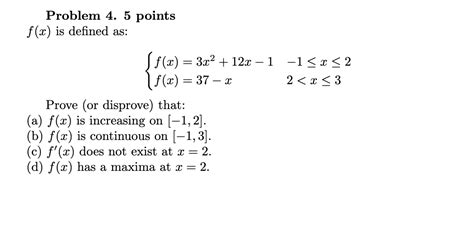 solved problem 4 5 ﻿pointsf x is ﻿defined