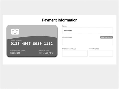 Credit Cart Checkout Form In Vanilla Javascript Codehim