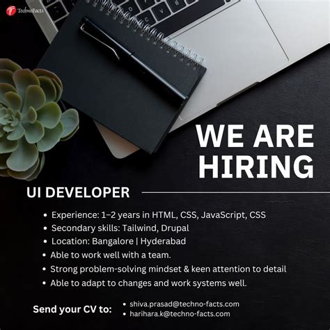 Hiring Uideveloper Frontenddeveloper Drupal Tailwindcss Javascript Techno Facts