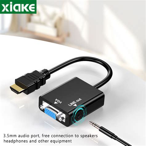 XIAKE 069 HDMI To VGA Converter With Audio Hole With Audio Cable To Support 1080P Picture