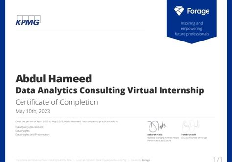 Kpmg Dataanalytics Virtualinternship Forage Careerdevelopment