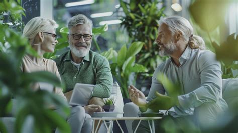 Three People In A Green Space Premium Ai Generated Image