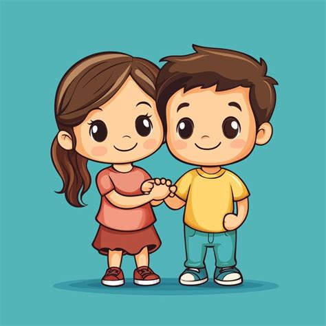 Siblings Supporting Each Other Cartoon Vector Premium Ai Generated Vector