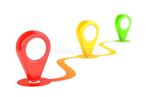 Colour GPS Map Path And Two Pointers Stock Illustration Illustration Of Navigate Point