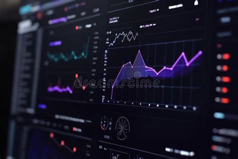 Financial Data Analytics Screen Display Modern Business Charts Graphs