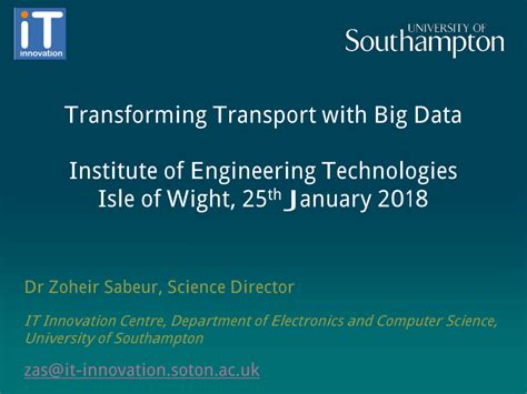 Pdf Transforming Transport With Big Data