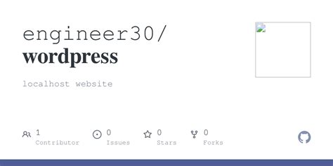Github Engineer30wordpress Localhost Website