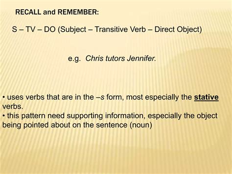 Basic Sentence Patterns And Traditional Classification Of Sentences Surigao Pptx