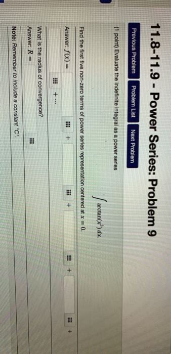 Solved 118 119 Power Series Problem 9 Previous Problem