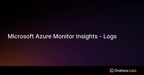 Microsoft Azure Monitor Insights Logs Grafana Labs