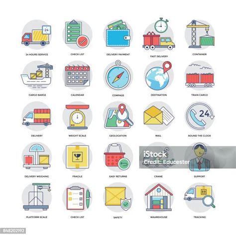 물류 배달 멋진 벡터 아이콘 세트 5 견인차에 대한 스톡 벡터 아트 및 기타 이미지 견인차 고객 서비스 담당자 긴급서비스와 구조 직업 Istock