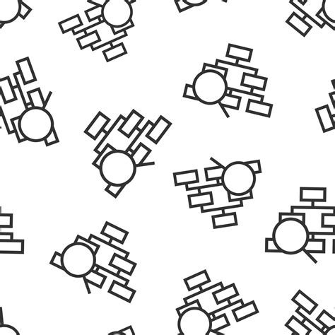 Hierarchy Diagram Icon In Flat Style Structure Search Vector Illustration On White Isolated