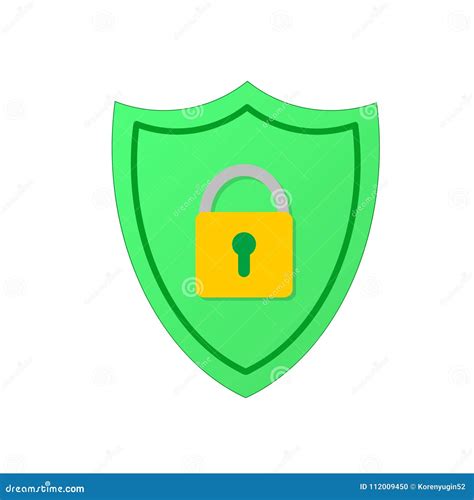 Shield With Padlock Modern Flat Vector Icon Stock Vector Illustration Of Design Sign 112009450
