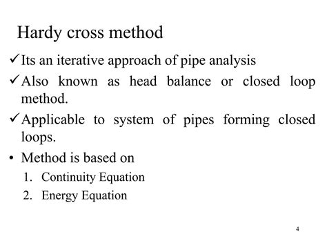 Hardy Cross Method Of Pipe Network Analysis Ppt