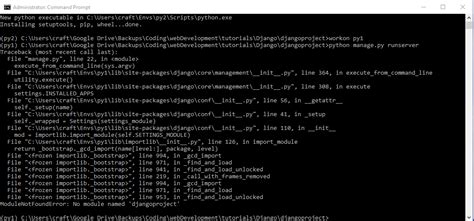 Django Python Runserver Not Working After Closing Modulenotfounderror