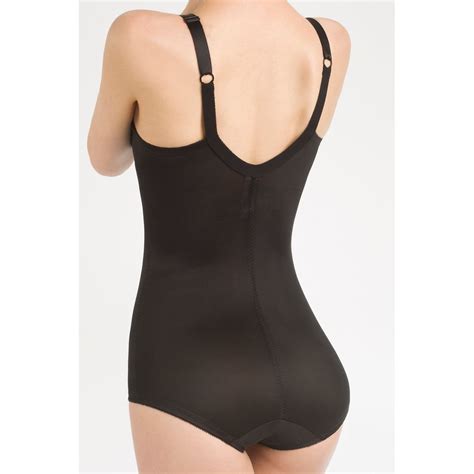 Rago 72545 Body Briefer Shapewear Bodysuit Black And Beige Rago
