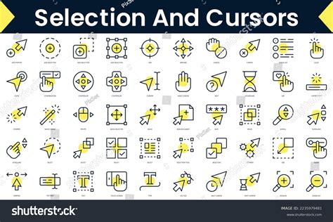Set Thin Line Selection Cursors Icons Stock Vector Royalty Free 2235979481 Shutterstock
