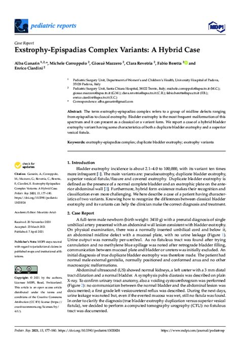 Pdf Exstrophy Epispadias Complex Variants A Hybrid Case