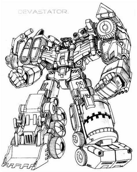Transformers Devastator Coloring Pages Sketch Coloring Page