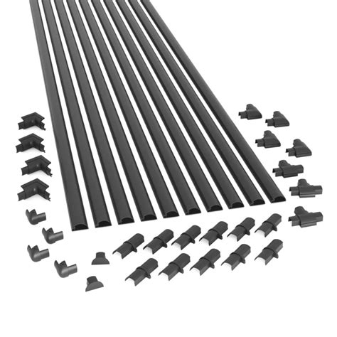 D Line Pvc Black Micro Trunking Pack 34 Pieces Screwfix