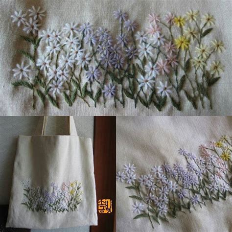 ㅡ 잔잔한 풀꽃 수놓아 자수가방 만들었어요 ㅡㅡㅡ 소금빛자수 손끝에서피는꽃과자수 입체자수꽃나무열매 자수레슨 자수재료 모사자수실 풀꽃자수 자수타그램