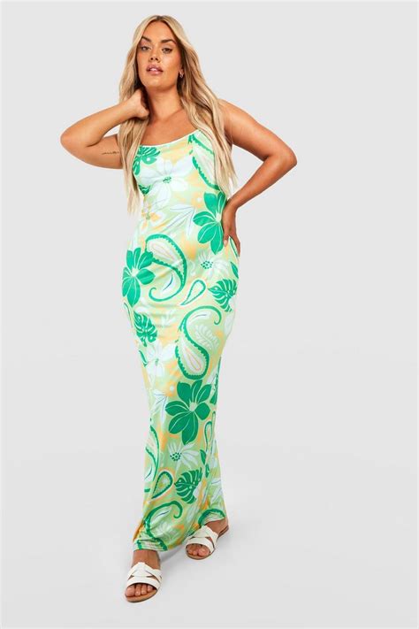 Plus Jersey Floral Print Maxi Dress Boohoo Uk